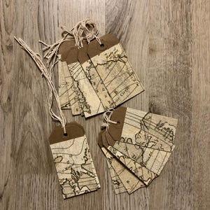 Vintage Map Gift/luggage Tags. Travel Themed. World Map. - Etsy