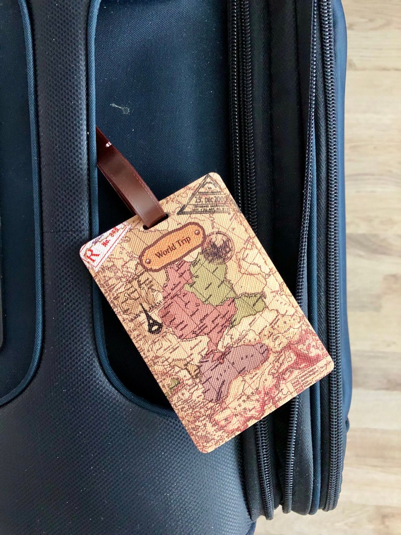 Map Luggage Tags PU - Etsy