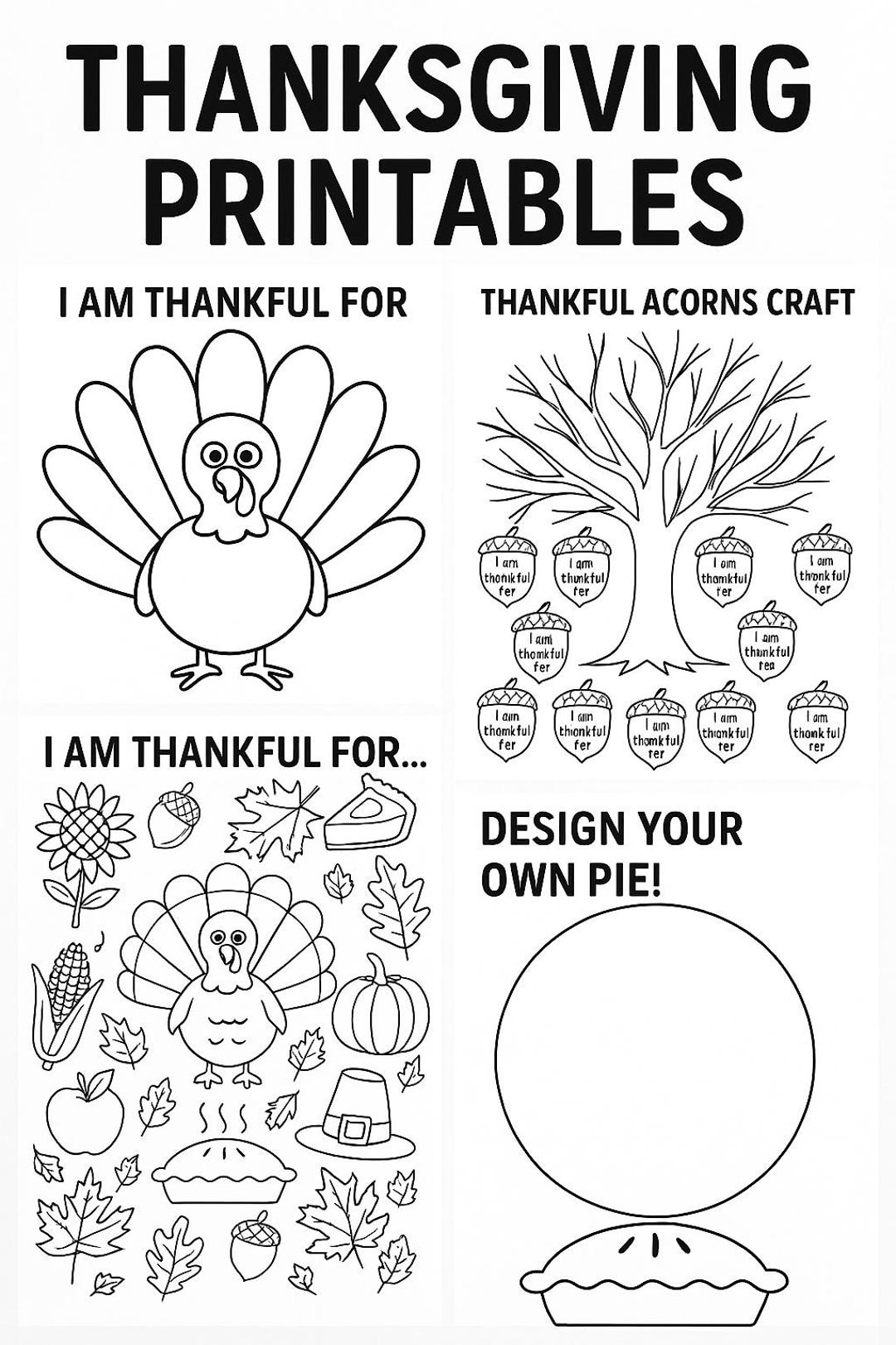 Thanksgiving Holiday Bundle | Printable Activities, Crafts & Games for ...