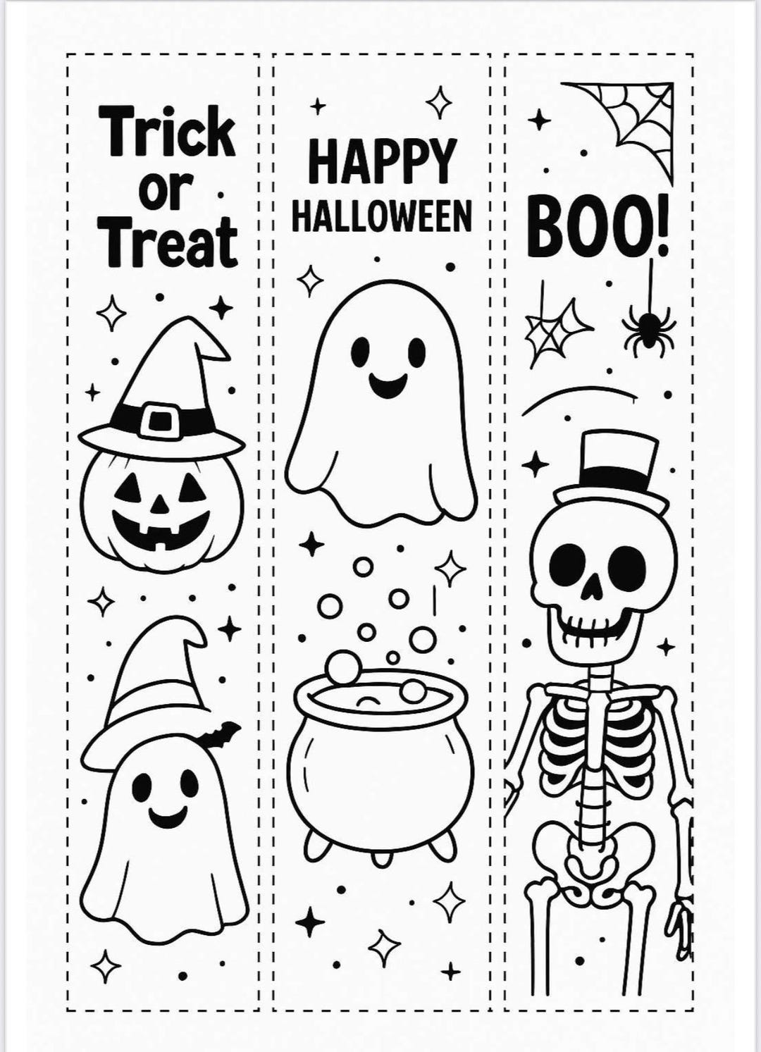 Halloween Coloring Bookmarks - Etsy