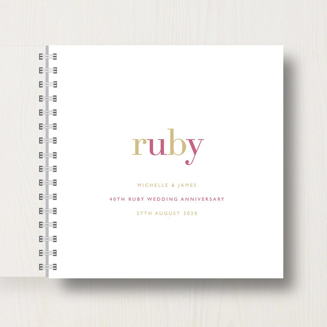 Personalised 40th Ruby Anniversary Memories Book or Album - Etsy