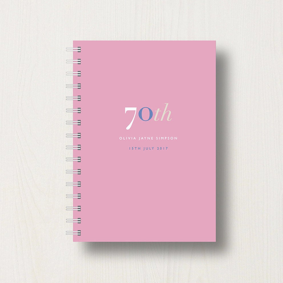 Personalised 70th Journal or Notebook - Etsy