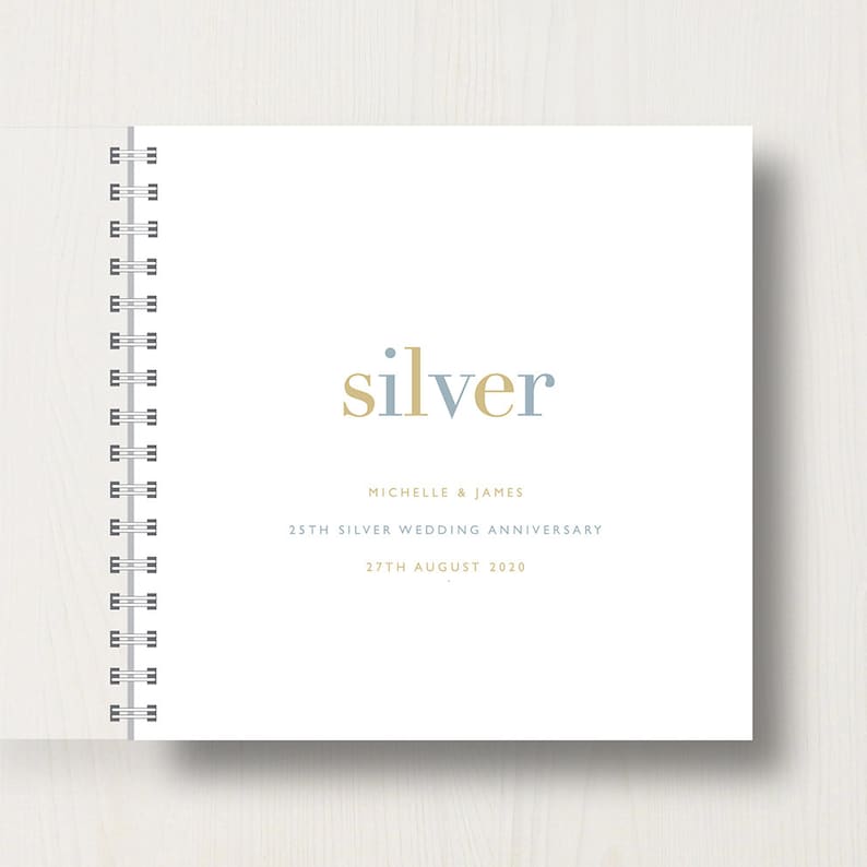Personalised 25th Silver Anniversary Memories Book or Album - Etsy