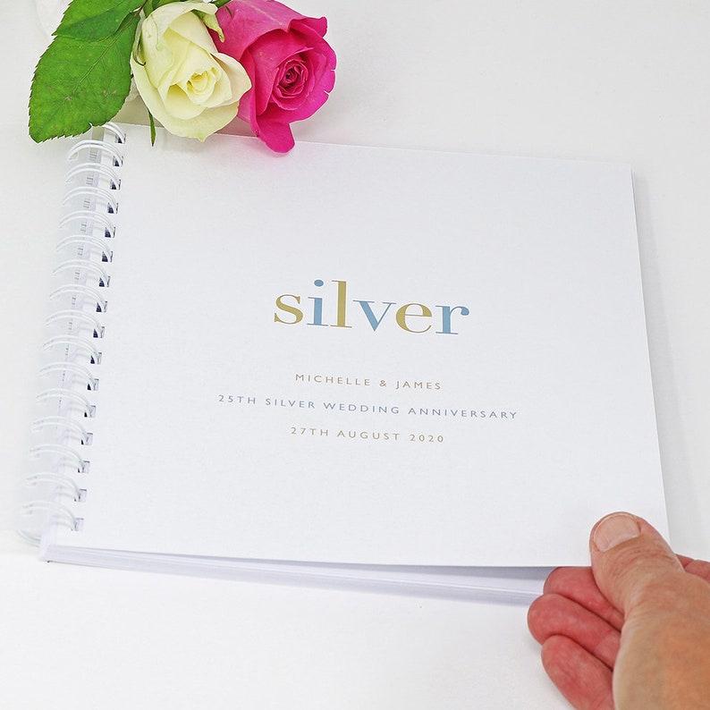 Personalised 25th Silver Anniversary Memories Book or Album - Etsy