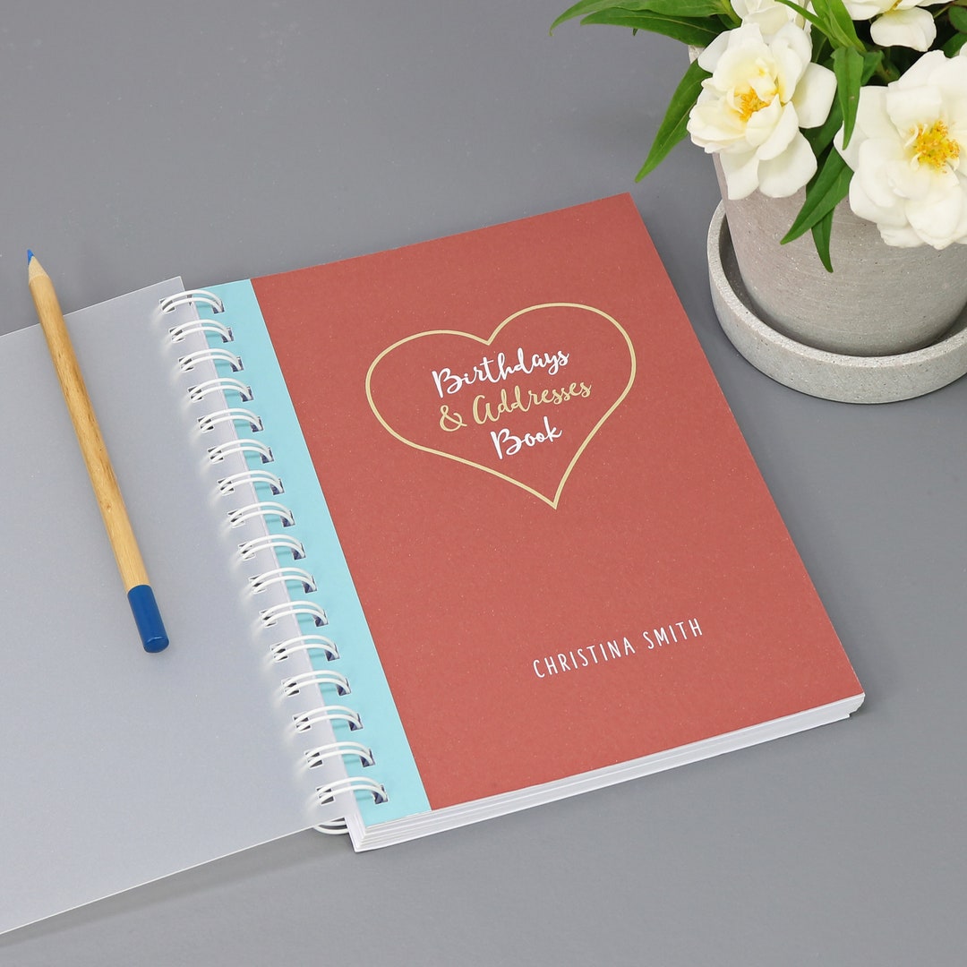 Personalised Birthday and Address Book With Heart - Etsy