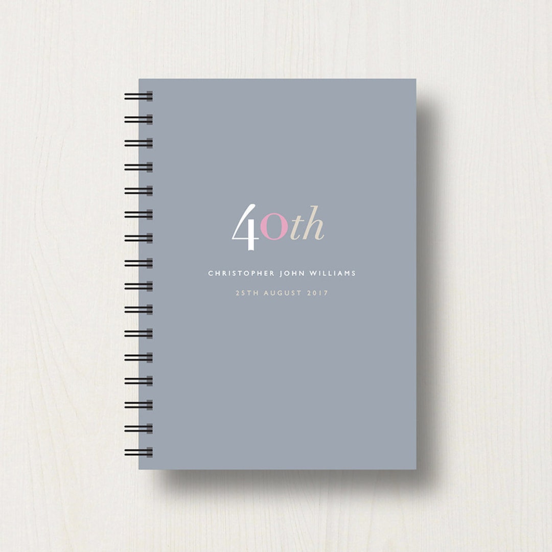 Personalised 40th Journal or Notebook - Etsy
