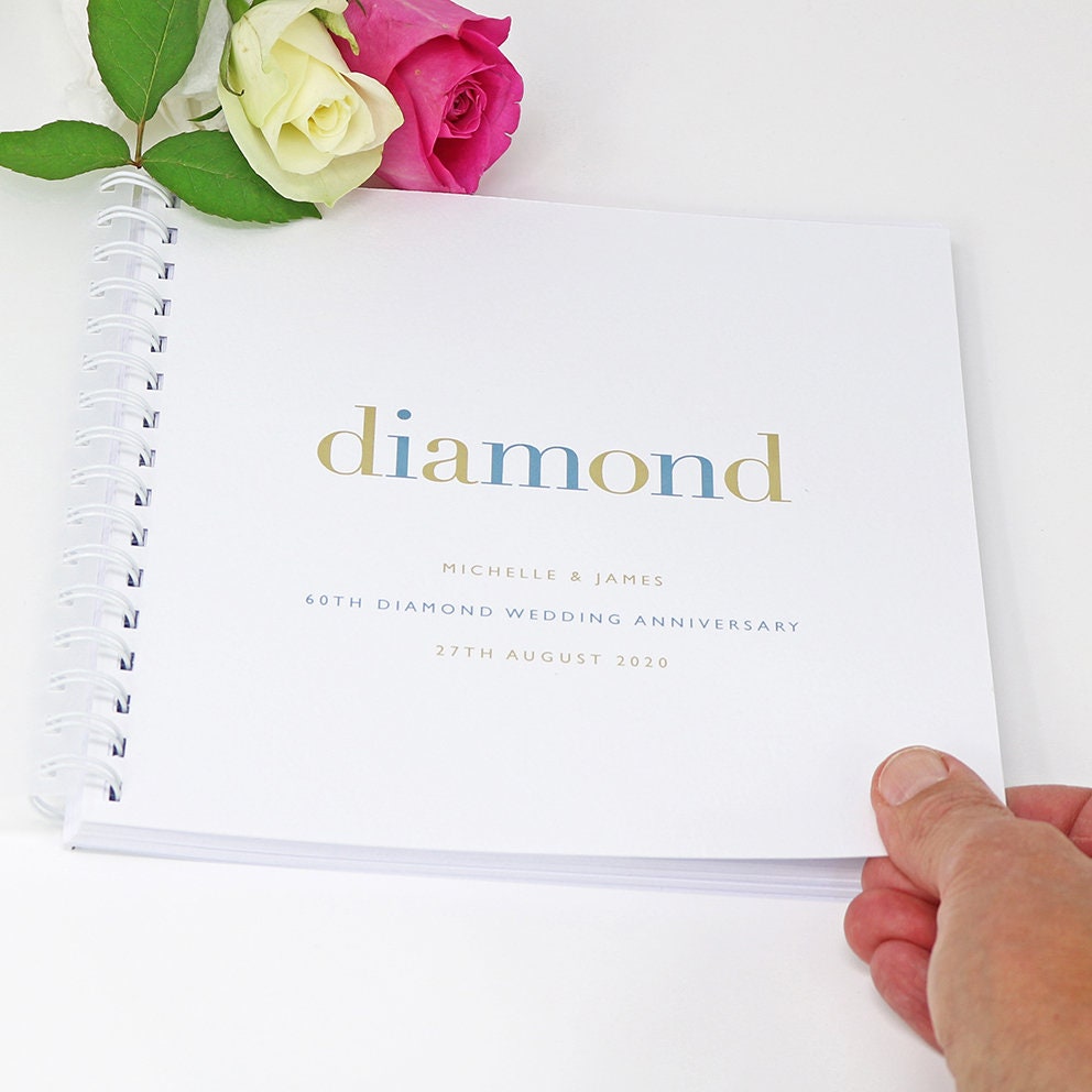 Personalised 60th Diamond Anniversary Memories Book or Album - Etsy