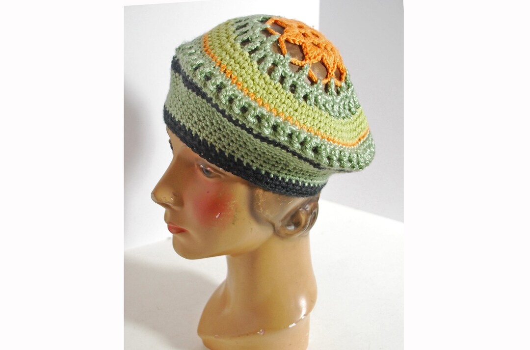 NORMA Vintage Style Crochet Womens Lightweight Beret / One of a Kind - Etsy