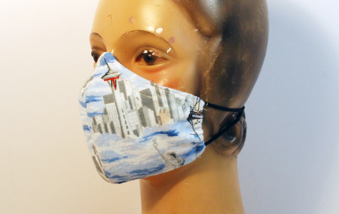 Face Mask: Seattle Space Needle Scenic Fitted Style With Pocket for ...