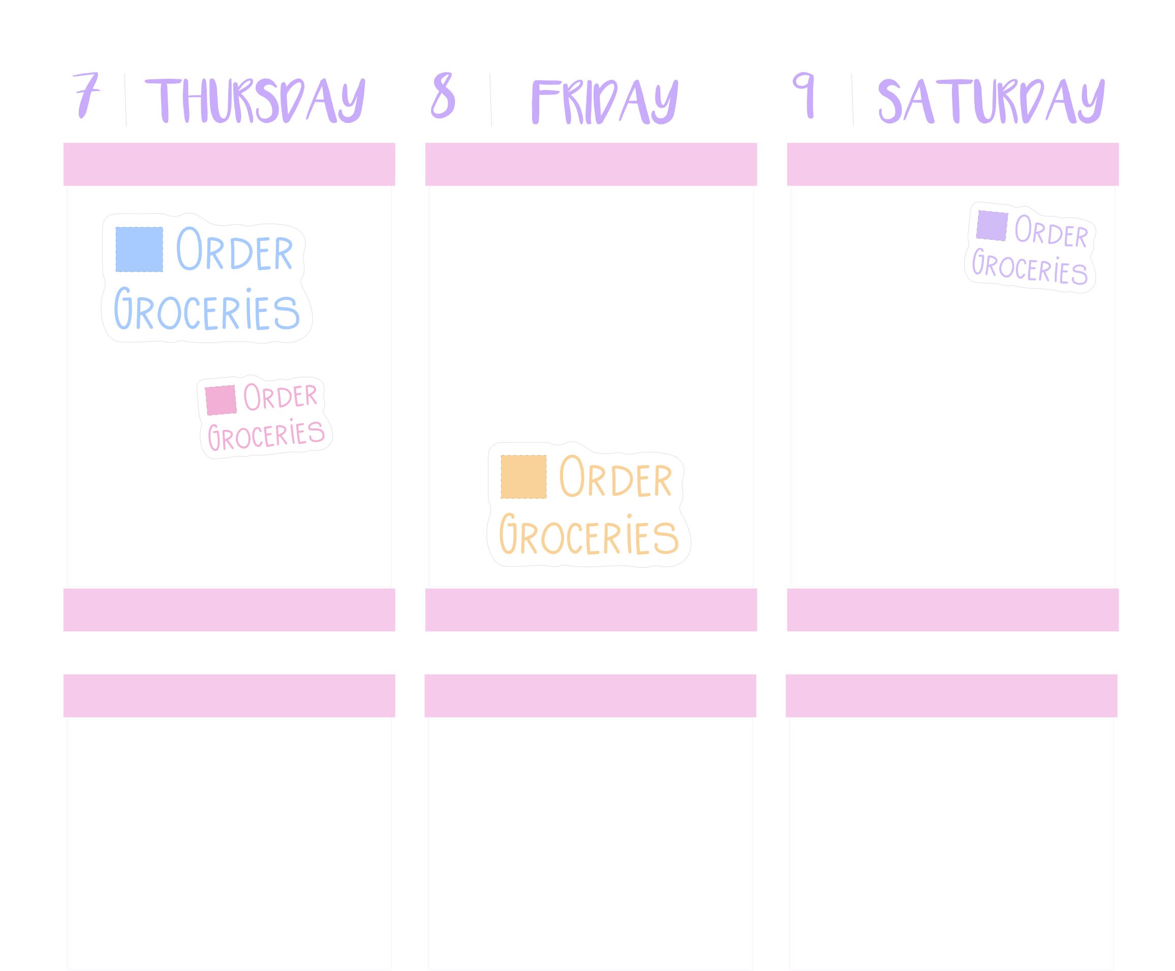 ORDER GROCERIES Colorful Cute Reminder Stickers - Etsy