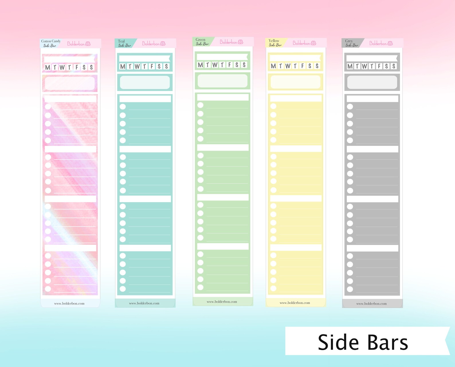 SIDEBAR STICKERS Checklist Sticker Weekly Tracker Planner - Etsy