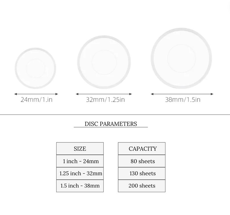 CLEAR Planner Discs || 11 Discs, Discbound, 1.5 Inch, 1.25 Inch, 1 Inch ...