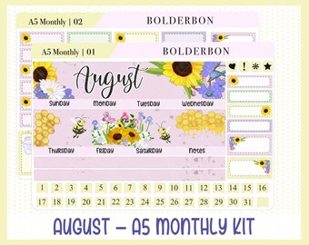 Big Happy Planner August Monthly Kit Back to School Monthly - Etsy