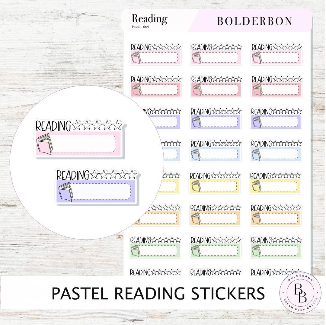 PASTEL READING Stickers || Book Review Tracker, Star Rating Stickers - Etsy