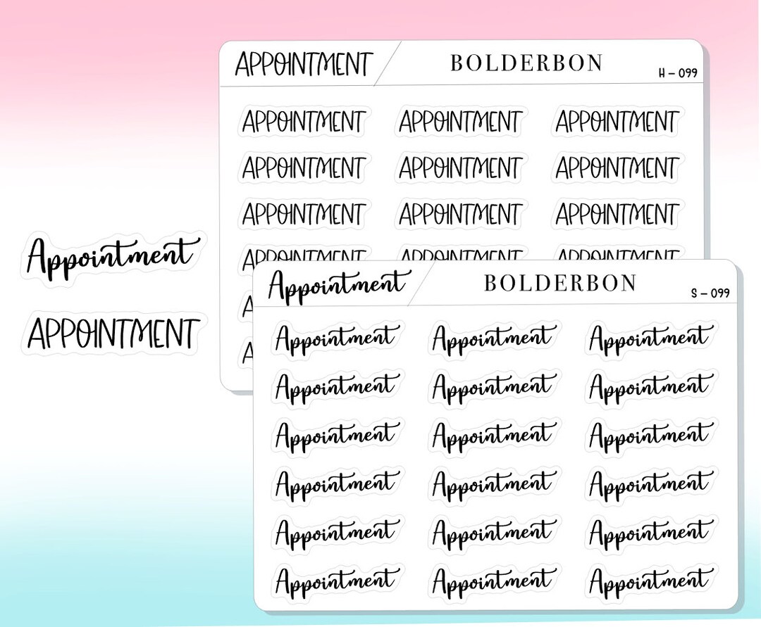 APPOINTMENT Script Stickers || Functional Handwritten Planner Stickers ...