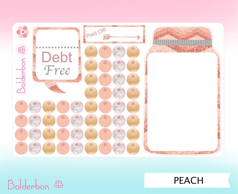 DEBT FREE TRACKER || Cute Mason Jar Planner Stickers for Saving, Paid ...
