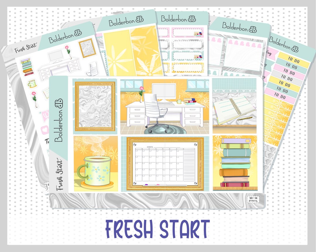 FRESH START || Weekly Planner Stickers for Erin Condren, Recollections ...
