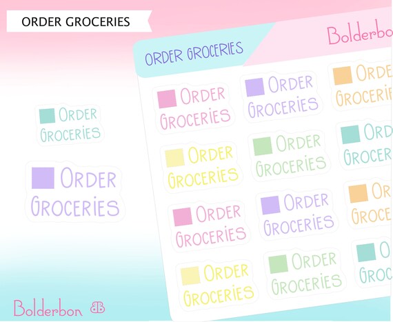 ORDER GROCERIES Colorful Cute Reminder Stickers | Etsy
