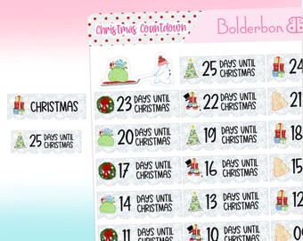 Christmas Countdown Stickers - Etsy