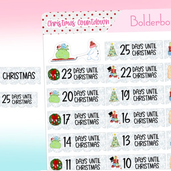 Christmas Countdown Stickers - Etsy