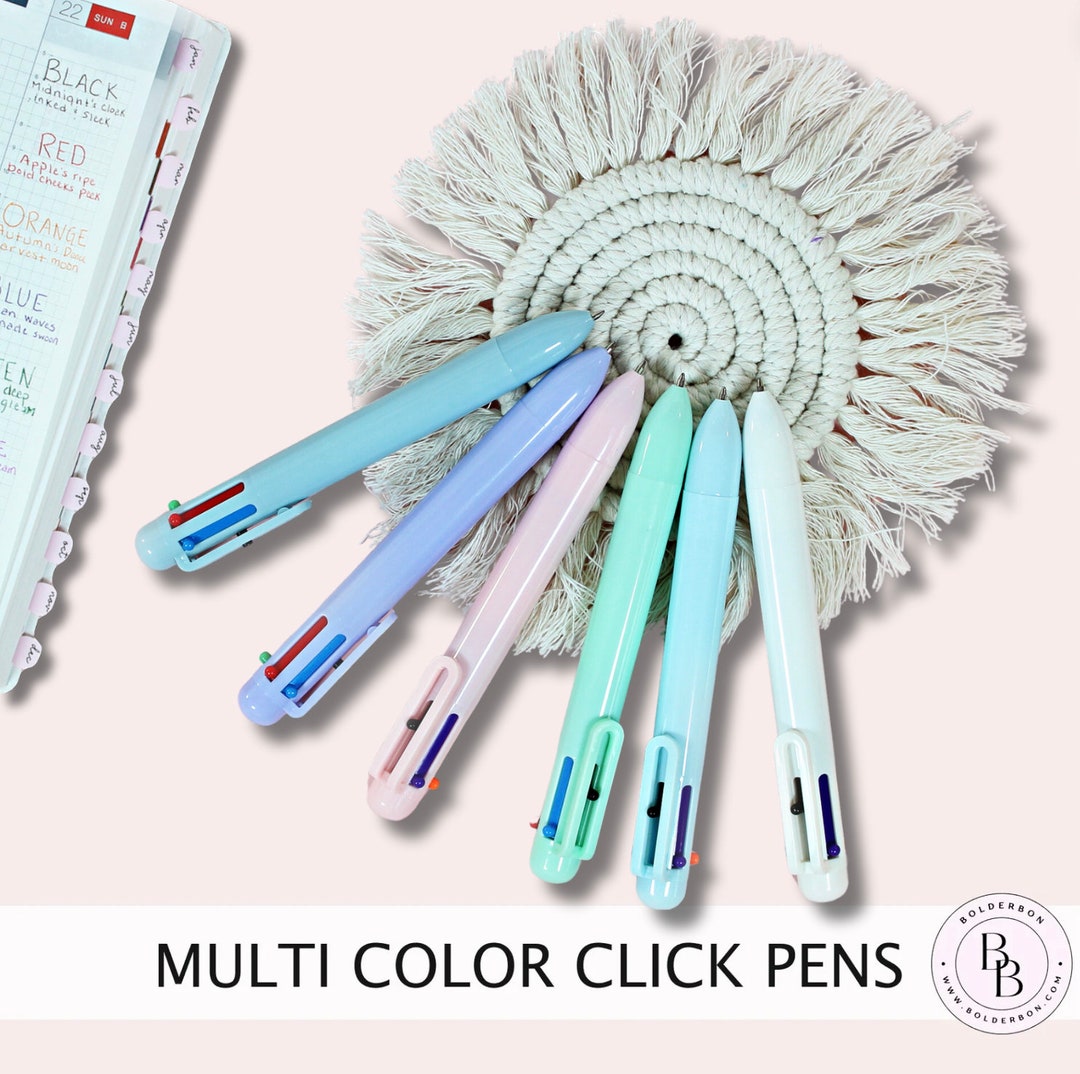 MULTI COLOR Click Pens || Pastel, 6 Colors in One Ballpoint Pen ...