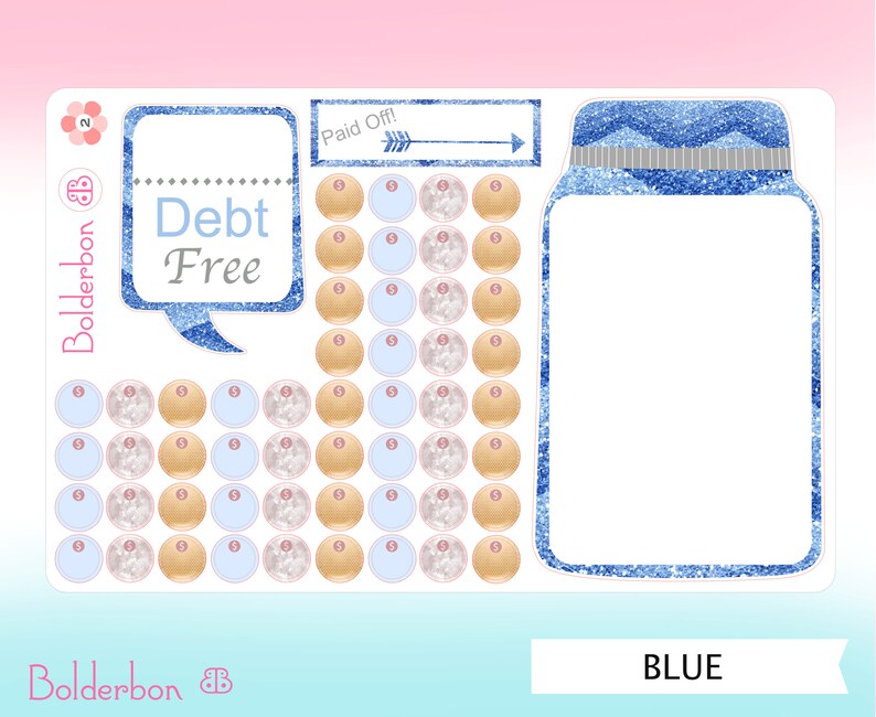 DEBT FREE TRACKER || Cute Mason Jar Planner Stickers for Saving, Paid ...