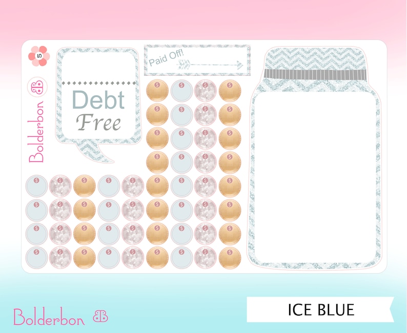 DEBT FREE TRACKER || Cute Mason Jar Planner Stickers for Saving, Paid ...
