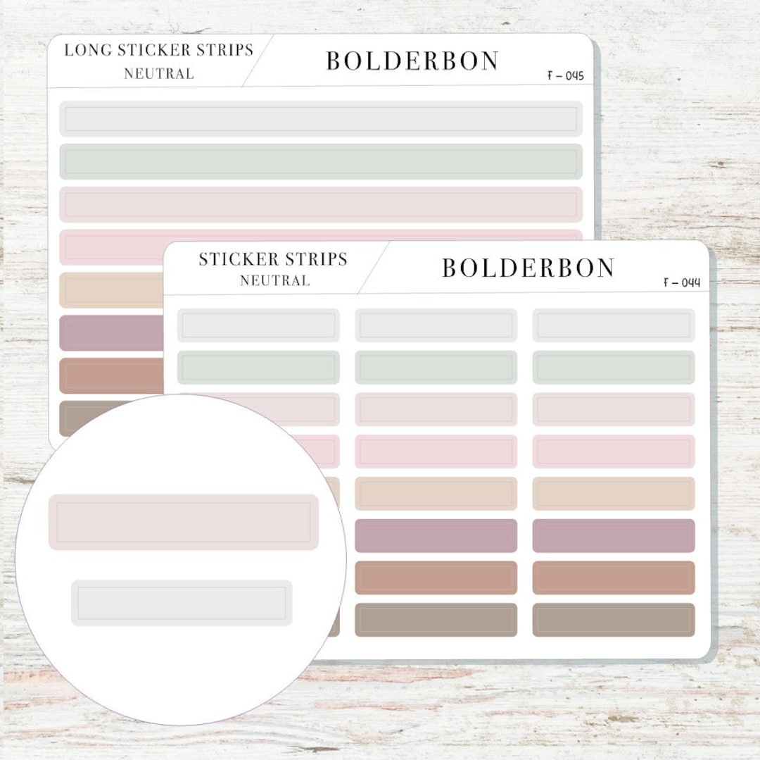 STICKER STRIPS Neutral || Planner Stickers, Dividers, Functional ...