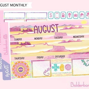 AUGUST Monthly Sticker Kit Hand Drawn Month Planner Stickers - Etsy