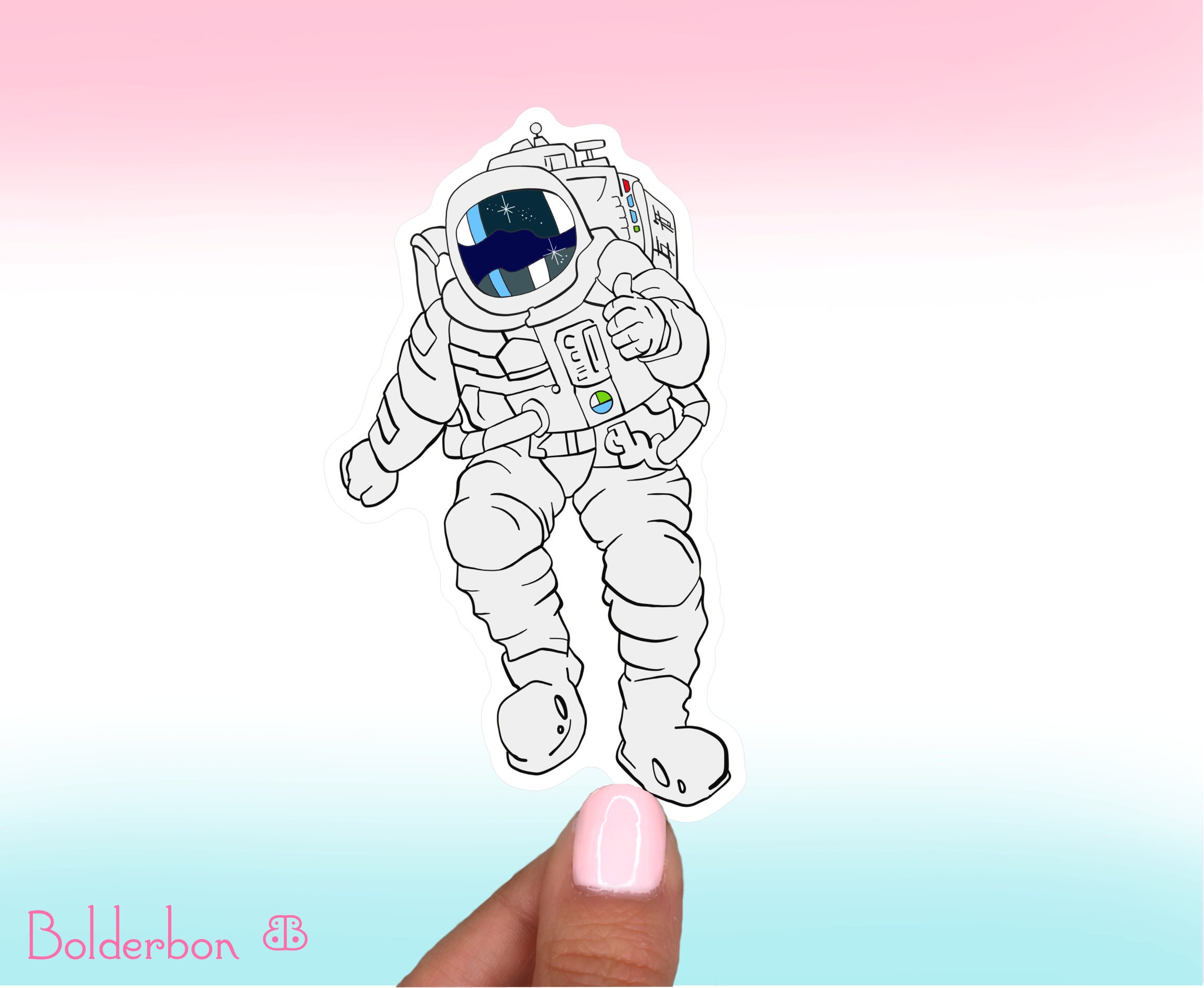 ASTRONAUT Cute Vinyl Sticker Space Travel Lover Galaxy | Etsy