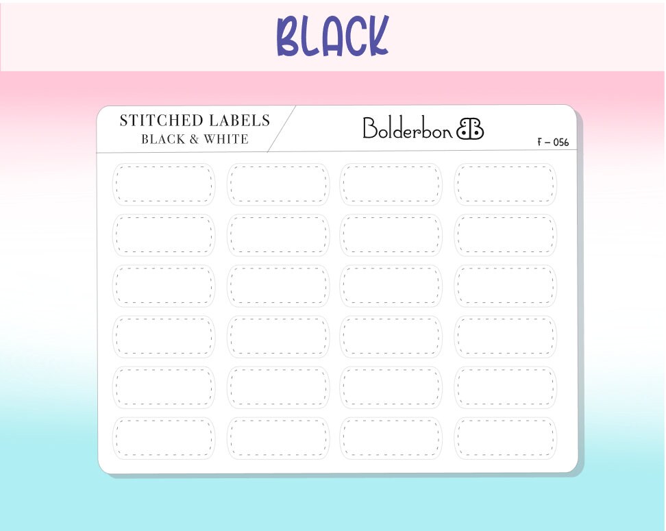 STITCHED LABELS Planner Stickers Neutral Colorful Black - Etsy