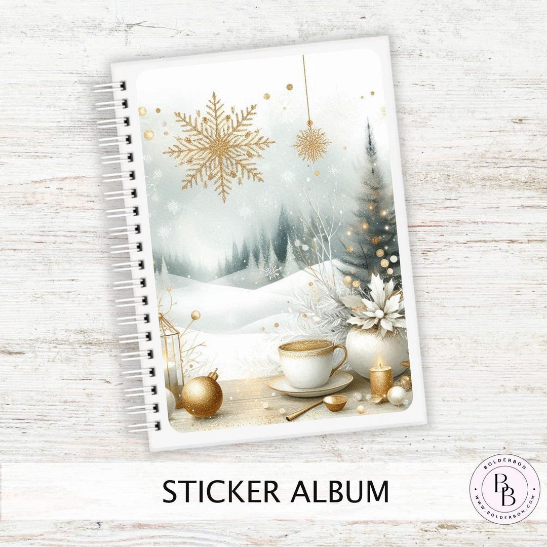 WINTER'S WARMTH Reusable Sticker Album 5x7 Coil Bound Sticker Book ...