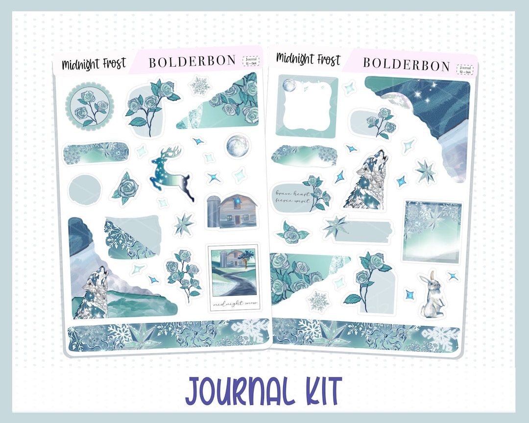 MIDNIGHT FROST Journal Sticker Kit || Winter Stickers, Snow Stickers ...