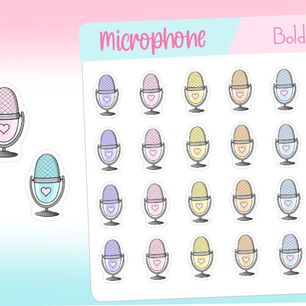 Microphone Stickers - Etsy