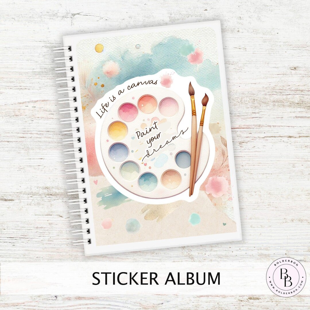 PAINT YOUR DREAMS Reusable Sticker Album || 5x7 Coil Sticker Book, Gift ...