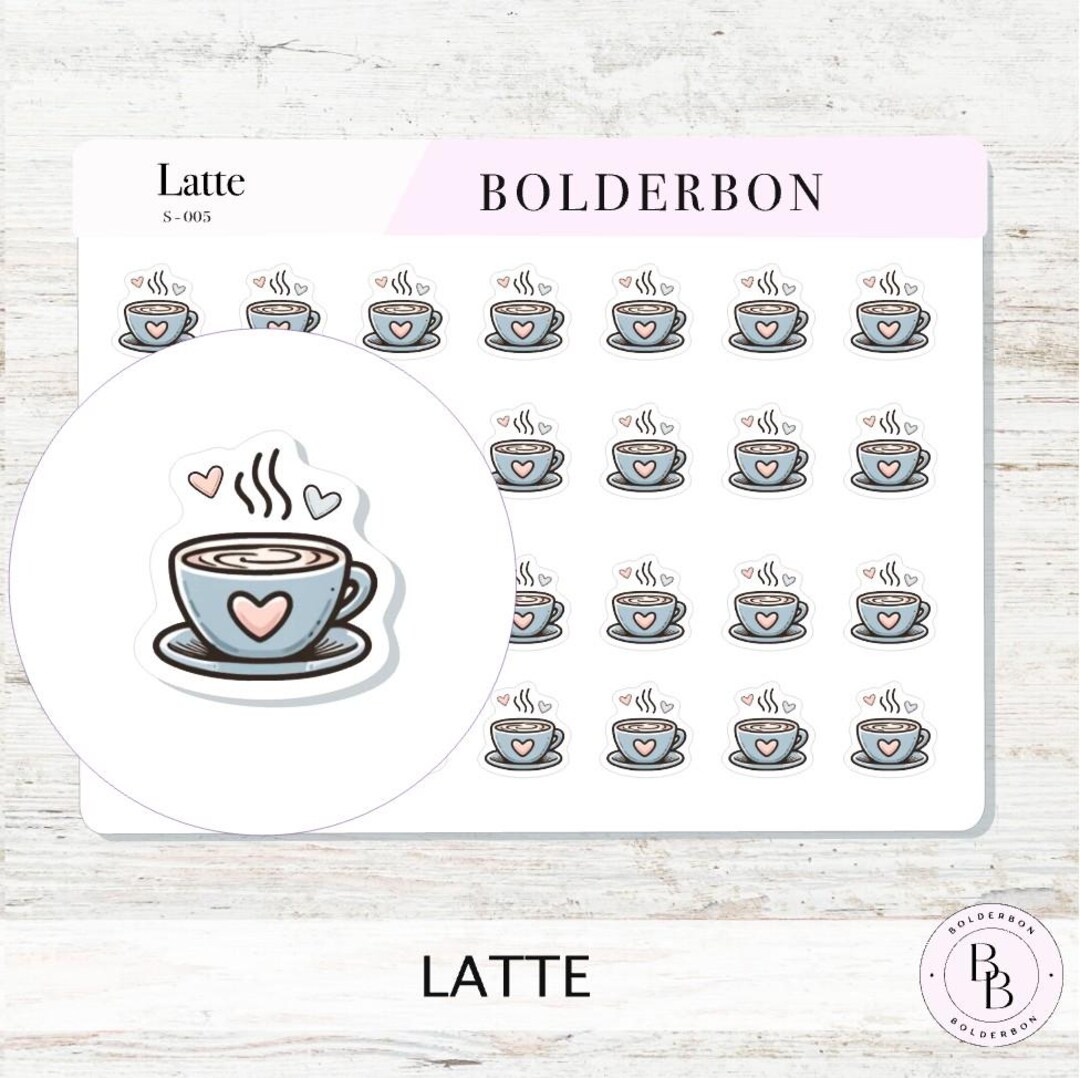 LATTE Icon Stickers || Cute Hot Drink Planner Stickers Can Be Used for ...