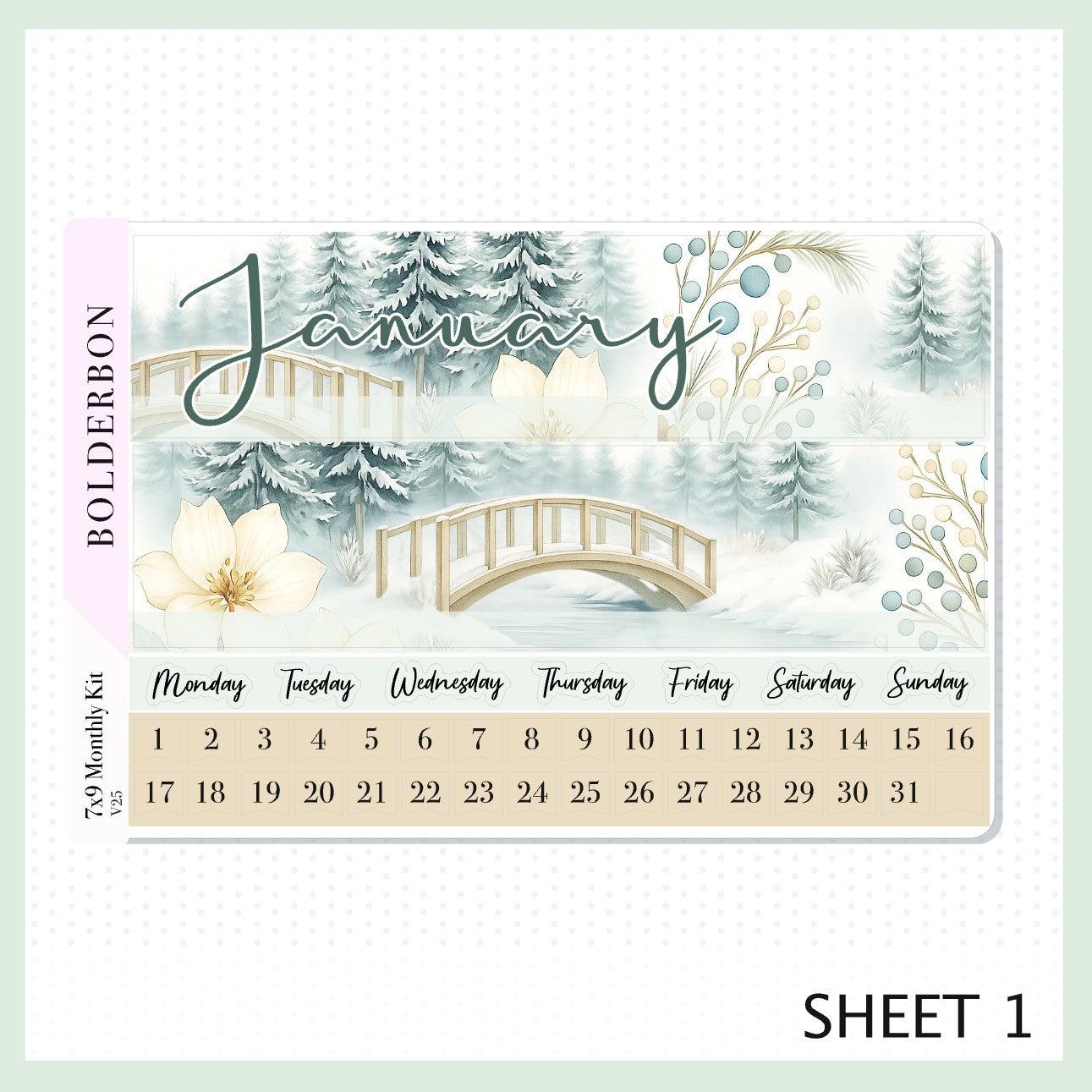 January 7x9 Monthly • Planner Stickers • Erin Condren Sticker Kit - Etsy
