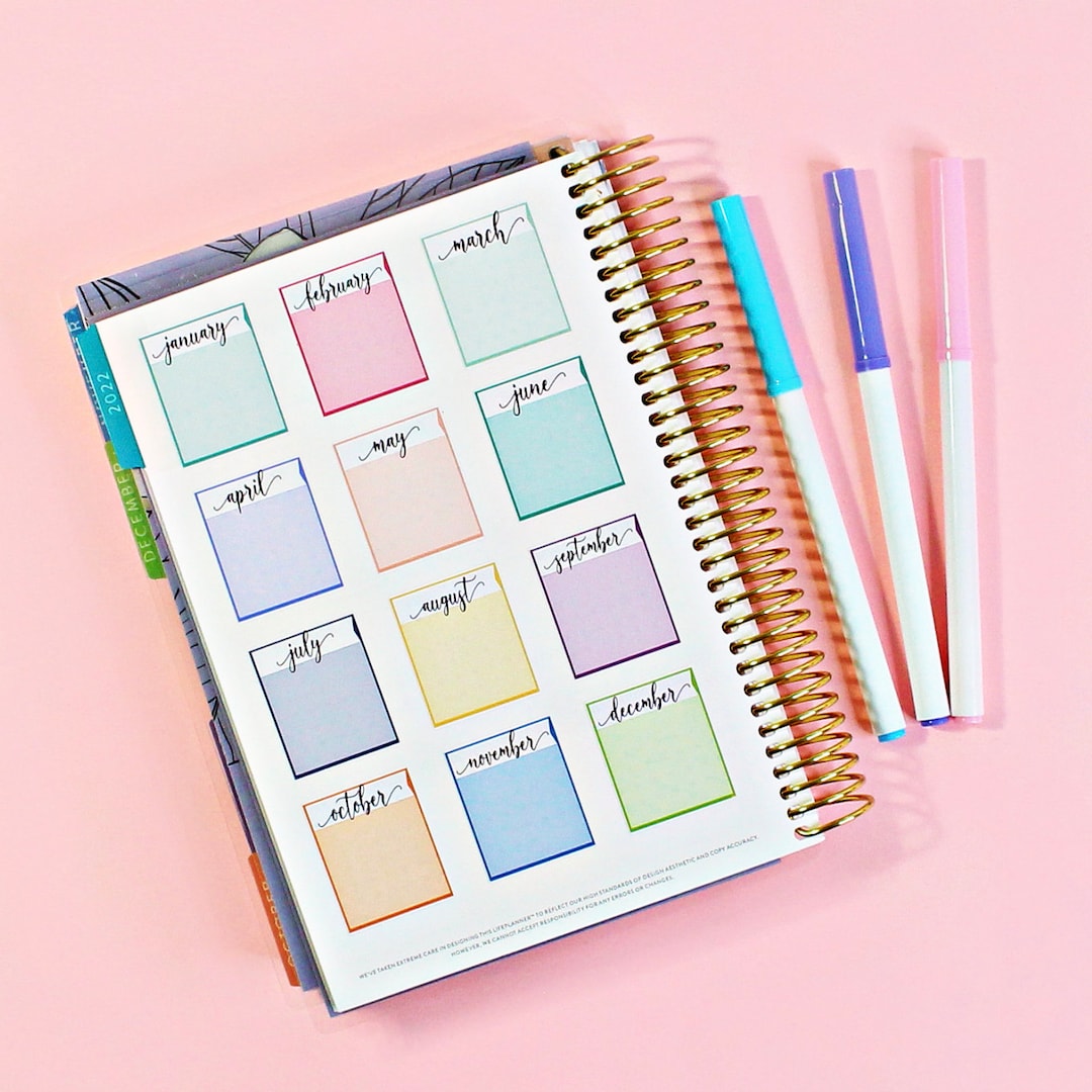 A5 Yearly View || Planner Stickers for Erin Condren Monthly Headers ...