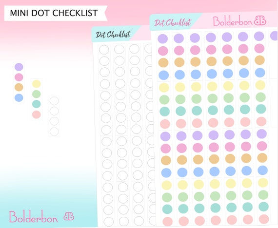 MINI DOT CHECKLIST Colorful Black and White Planner | Etsy