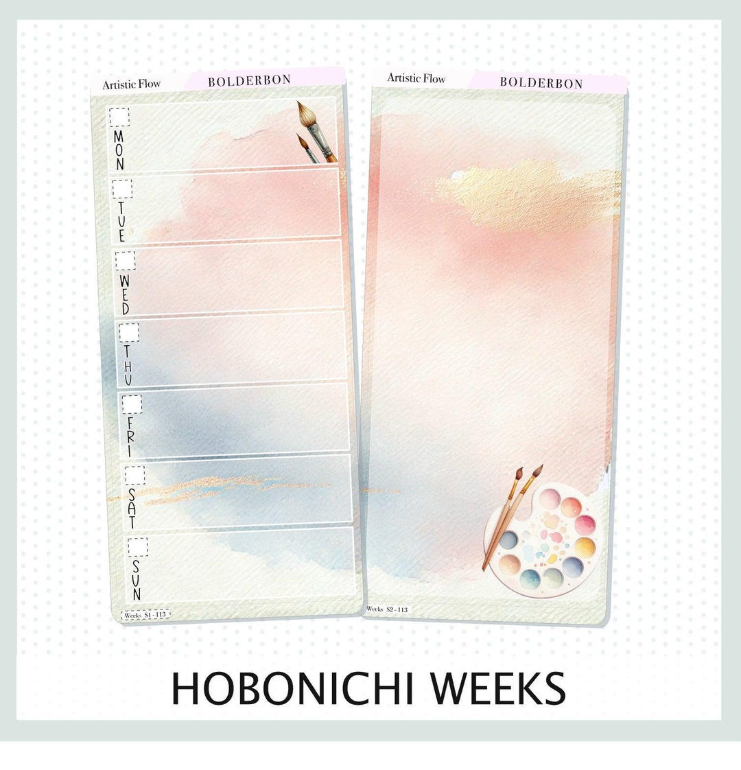 ARTISTIC FLOW Hobonichi Weeks || Watercolor Art Pastel Weekly Planner ...