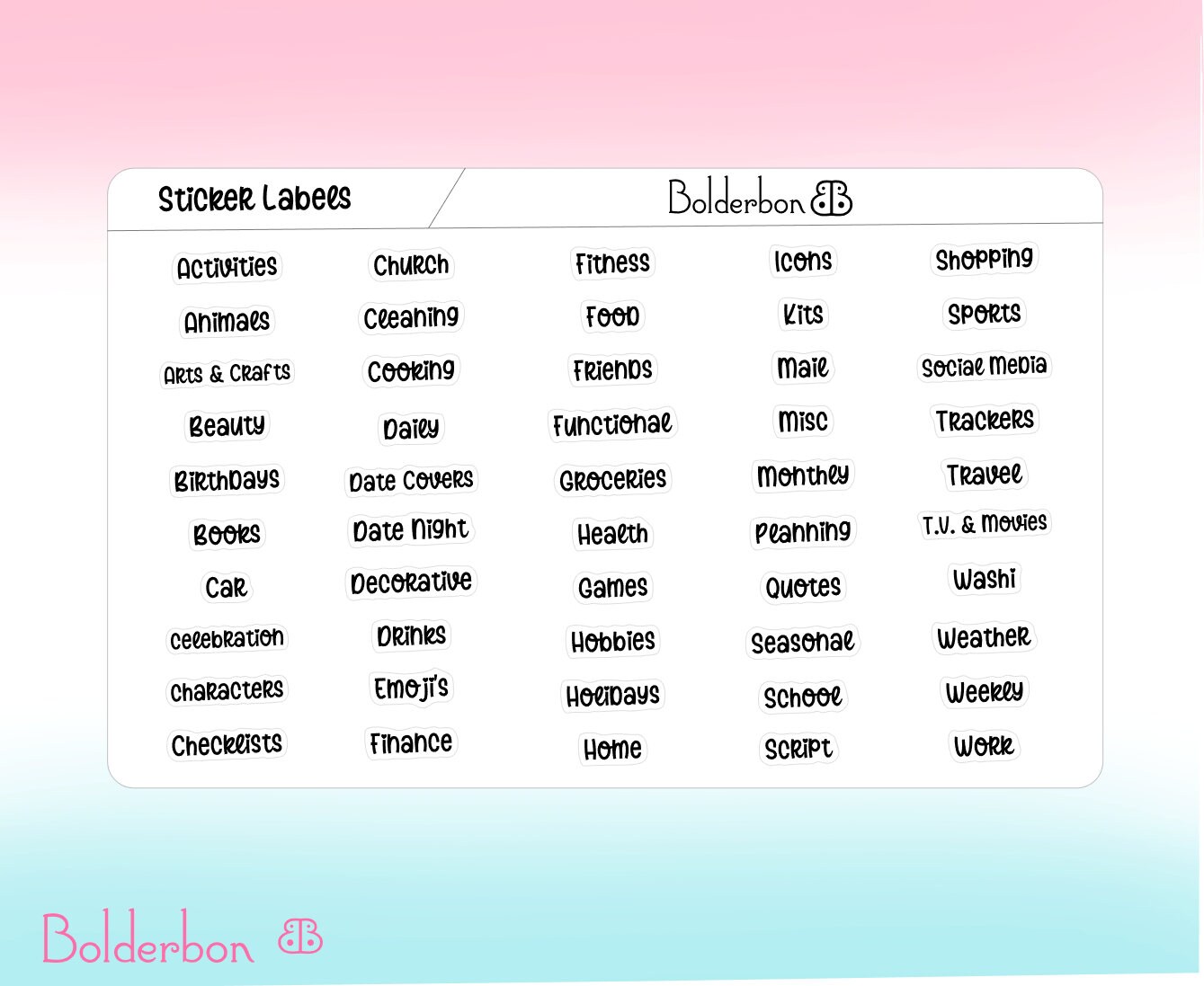 STICKER ALBUM LABELS Divider Labels Planner Stickers - Etsy