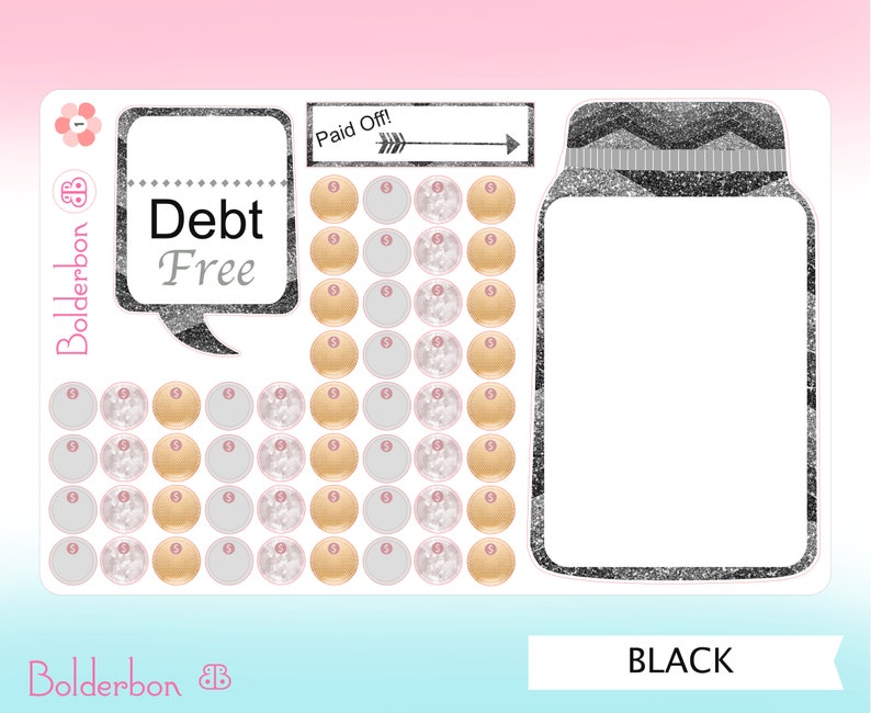 DEBT FREE TRACKER Cute Mason Jar Planner Stickers for | Etsy