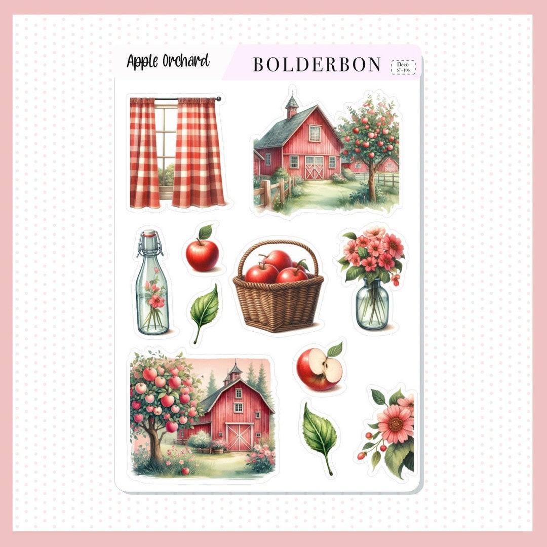 Decorative Journal Stickers || APPLE ORCHARD - Etsy