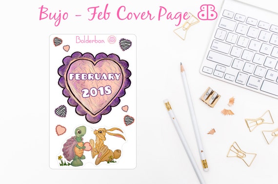 Ähnliche Artikel wie Bujo Februar Deckblatt | Sticker, Bullet Journal ...