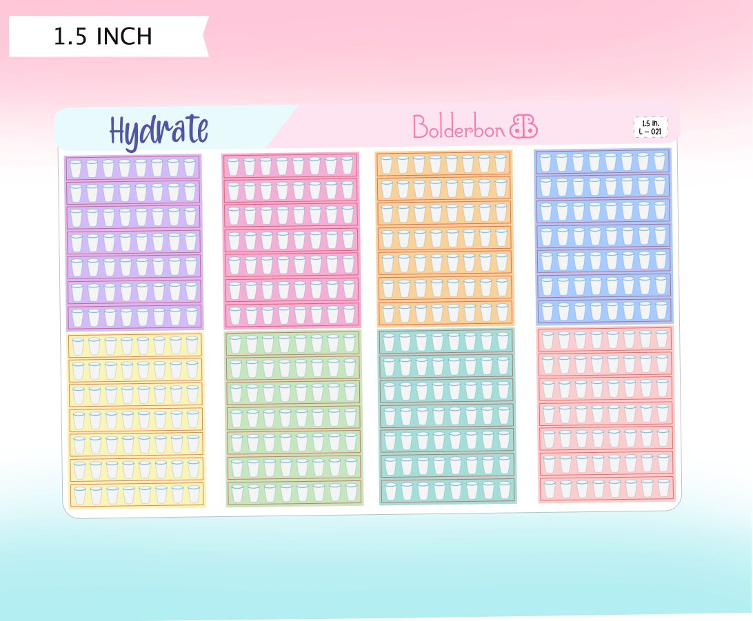 HYDRATE STICKERS Cute Water Trackers - Etsy