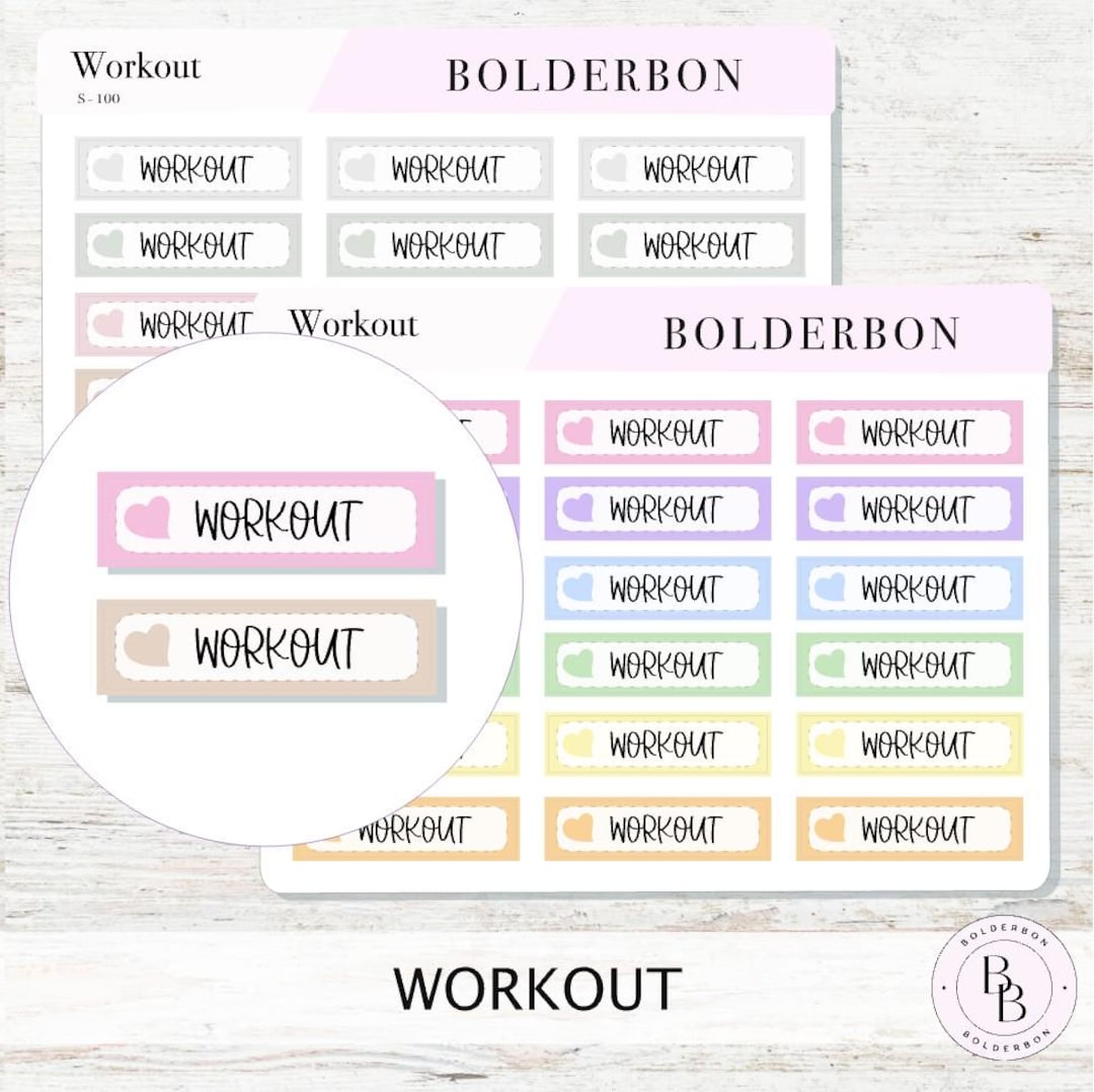 Workout Label Stickers || Exercise Planner Stickers for Fitness ...