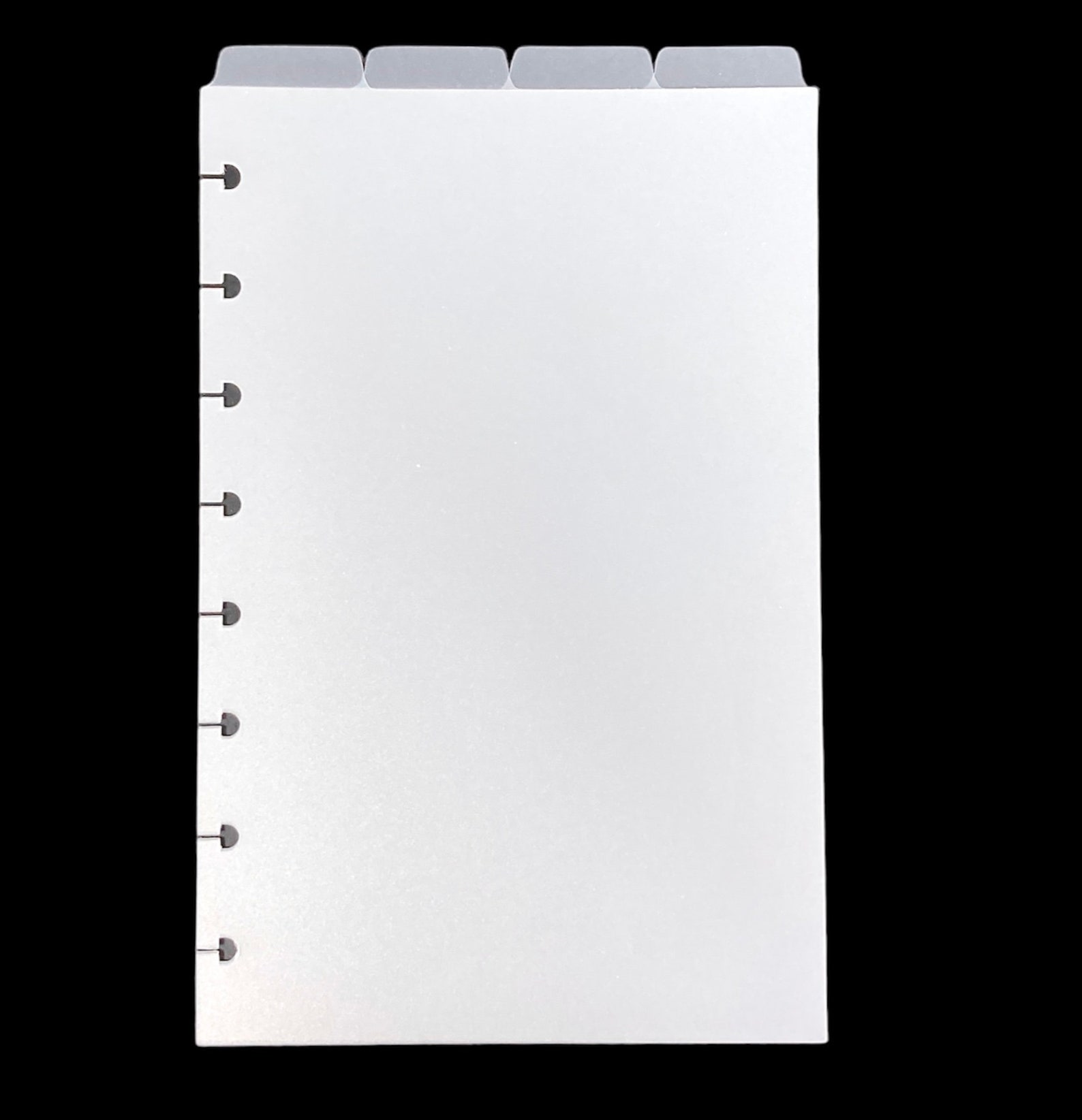 TOP TAB DISC Dividers || Half Letter, 4 Top Tabs, 8 Disc Punch, Clear ...