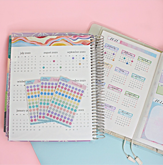 TRANSPARENT DOTS Frosted Clear Colorful Pastel Mini Date - Etsy