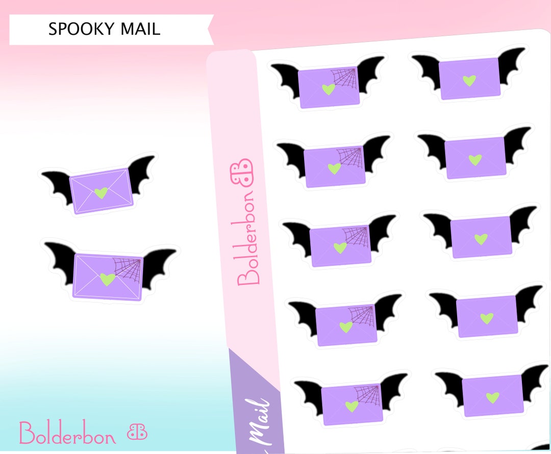 Spooky Cute Mail Delivery Hand Drawn Halloween Doodle Stickers ...