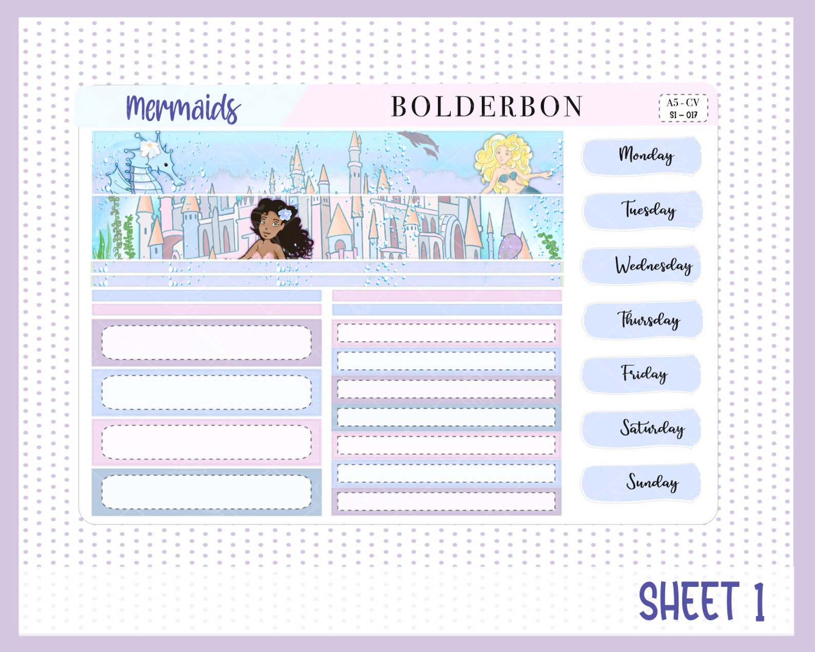 COMPACT VERTICAL mermaids A5 Weekly Planner - Etsy